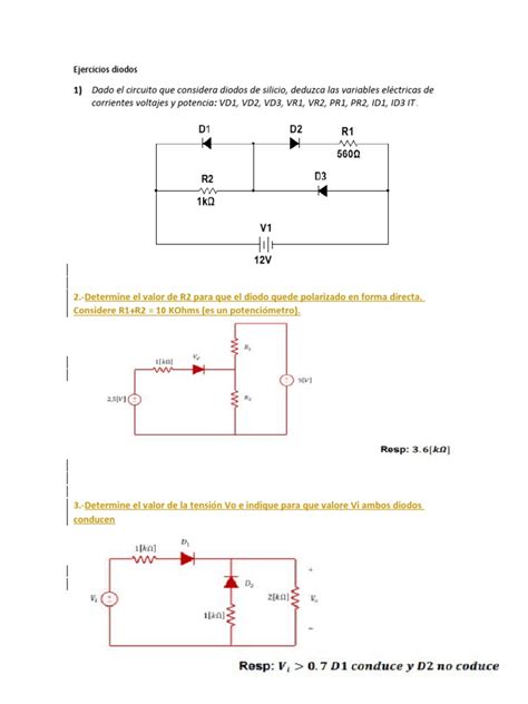 guía ejercicios diodos pdf diodo diodo emisor de luz