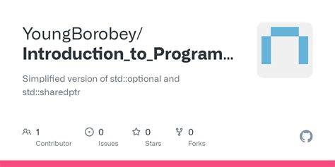 Github Youngborobeyintroductiontoprogramming Simplified Version