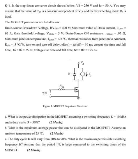 Solved Q In The Step Down Converter Circuit Shown Below Chegg Com