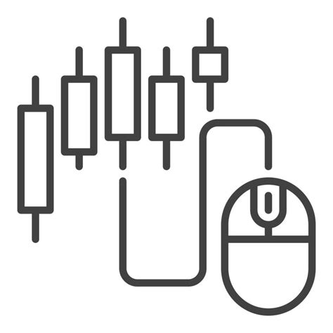 Candlestick Chart With Computer Mouse Icon Or Symbol In Outline Style 60604543 Vector Art At