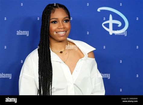 Zia Cooke Attends The Disney 2022 Upfront Presentation At Basketball