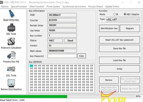Vvdi Mb Renew Original V51 Key Error 1001 Solution