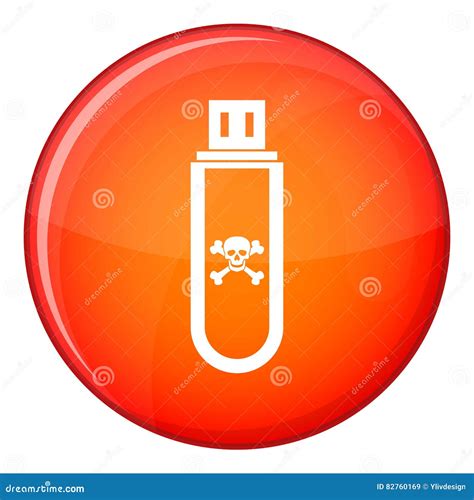 Infected Usb Flash Drive Icon Flat Style Stock Vector Illustration Of Flat Plastic 82760169