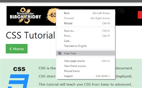 Hide That Chrome Extension Remove Invasive Elements