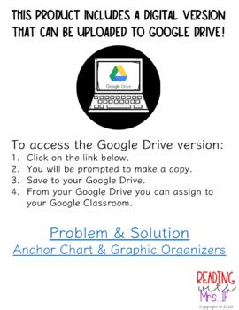 Problem Solution Anchor Chart With Graphic Organizer PRINT DIGITAL