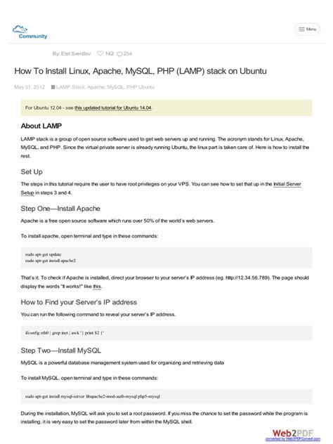 How To Install Linux Apache Mysql Php Lamp Stack On Ubuntu Pdf