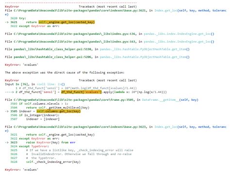 Python Logarithmic Operation On Pandas Dataframe Key Value Error Stack Overflow