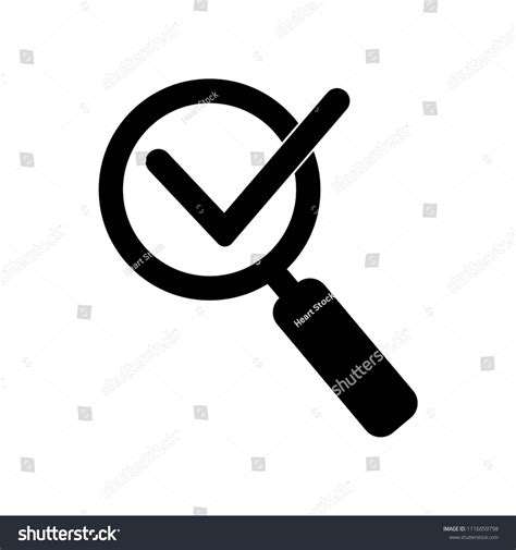 Magnifying Glass Check Mark Icon Vector Stock Vector Royalty Free 1116059798 Shutterstock