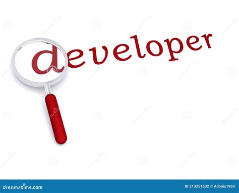 Developer With Magnifying Glass Stock Illustration Illustration Of
