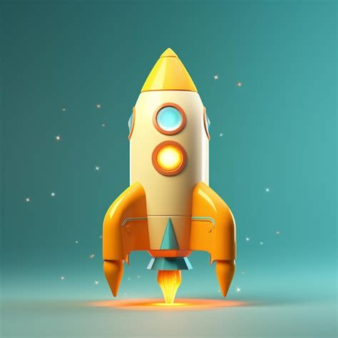 Premium Ai Image Cartoon Missile 3d