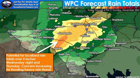 Texas Five Day Rainfall Forecast From Wpc 11 18 11 23 Heaviest