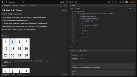 Solved Leetcode 74 Search A 2d Matrix With Binary Search Gurleen Kaur Bhatia Posted On The