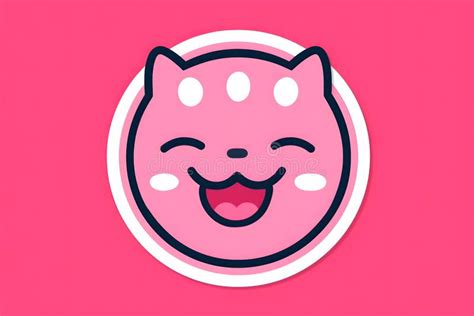 Sticker With A Cute Cartoon Cat Neural Network Ai Generated Stock Illustration Illustration