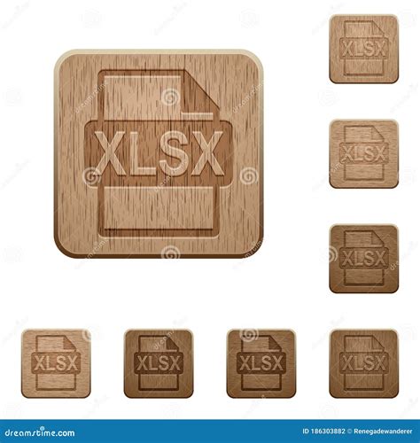 Xlsx File Format Icons On Color Glossy Rectangular Menu Button Cartoon