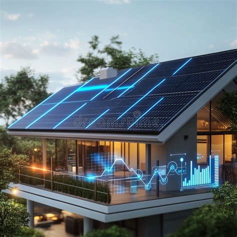 Monitoring System Visualizes Solar Panel Performance In Daylight Stock