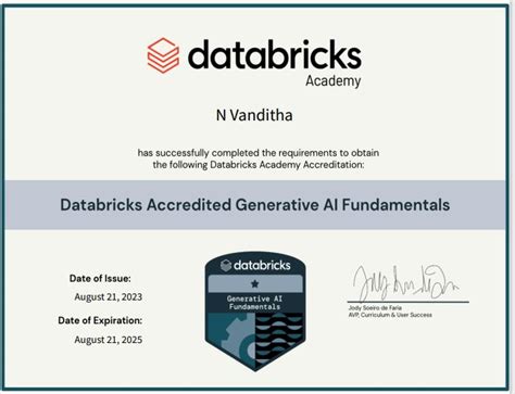vanditha n on linkedin databrickslearning databricks certification