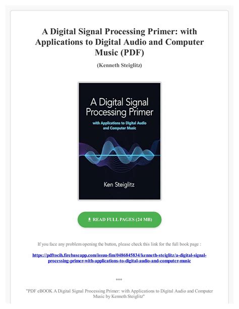 Pdf Ebook A Digital Signal Processing Primer With Applications To