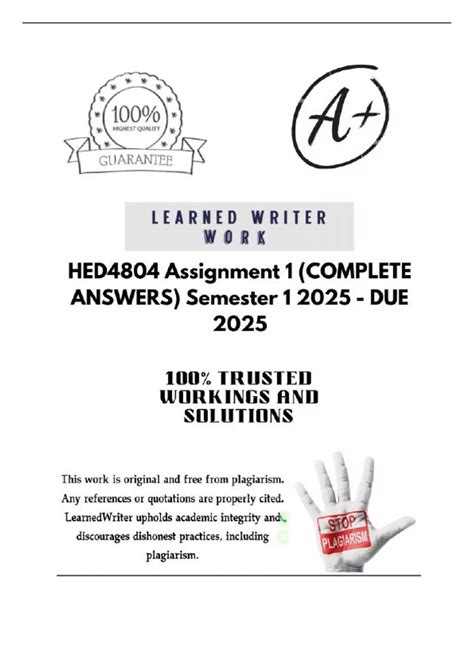 hed4804 assignment 1 complete answers semester 1 2025 due 2025 100