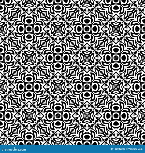 Black And White Seamless Pattern Geometrical Lining Stock Vector Illustration Of Square