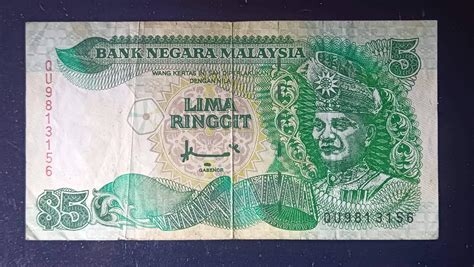 Old Rm5 Ringgit Malaysia Duit Lama Siri 6 Dan 7 Jaafar Hussein Ahmad Don Lazada
