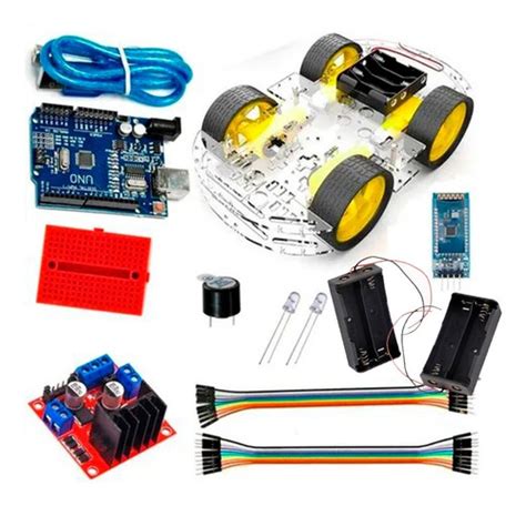 kit auto robot smart car 4w motor bluetooth arduino mona