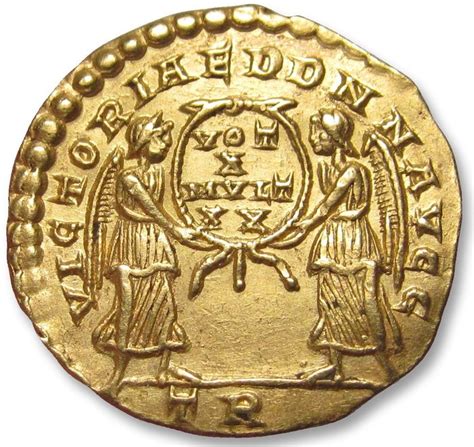 Romerska Riket Constans Ad 337 350 Av Solidus Treveri Trier Mint