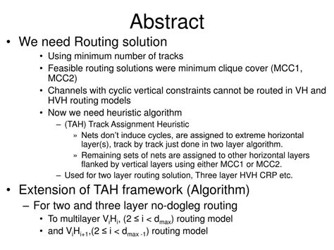 PPT A General Framework For Track Assignment In Multilayer Channel Routing Multi Layer