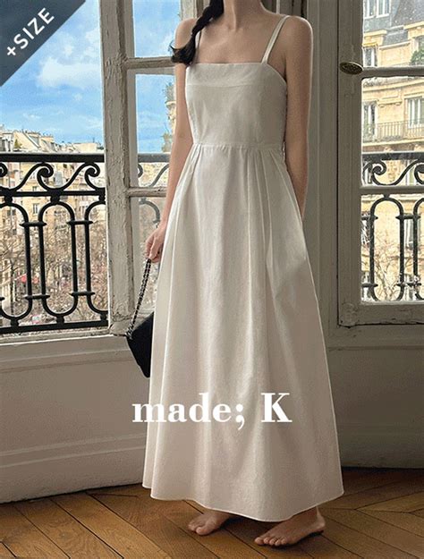 자체제작30000장돌파 여름💙 메이비 뷔스티에 코튼 롱 원피스