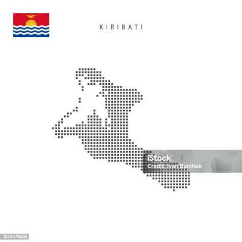 키리바시의 정사각형 점 패턴지도 키리바시 공화국은 깃발이 달린 픽셀 맵을 점선했습니다 벡터 일러스트레이션 가리키기에 대한 스톡 벡터 아트 및 기타 이미지 Istock