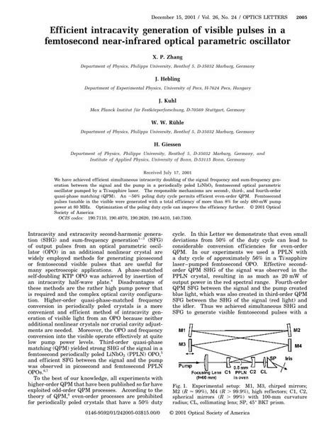 Pdf Efficient Intracavity Generation Of Visible Pulses In A