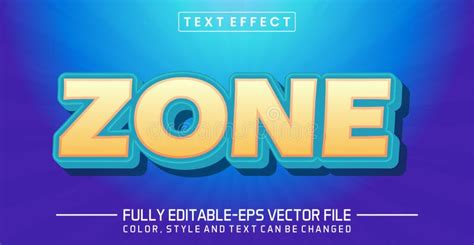 Editable Zone Text Style Effect Zone Text Style Theme Stock Vector Illustration Of Element