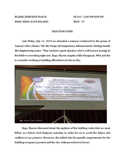 Reflection Reaction Paper Pdf Philosophical Theories