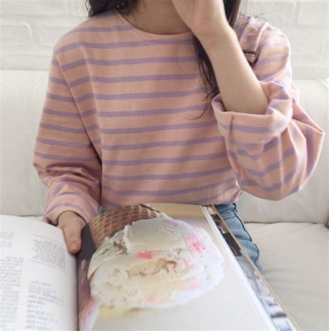 루어스룸 산뜻한 스트라이프 줄무늬 단가라 티