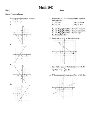 Fillable Online Linear Functions Review Fax Email Print PdfFiller