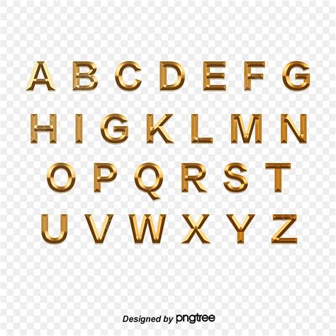 황금 입체 일러스트 알파벳 알파벳 입체 간단한 Png 일러스트 및 Psd 이미지 무료 다운로드 Pngtree