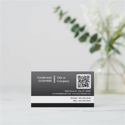 Professional Fade Qr Code Business Card Zazzle