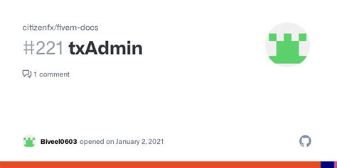 txadmin · issue 221 · citizenfx fivem docs · github