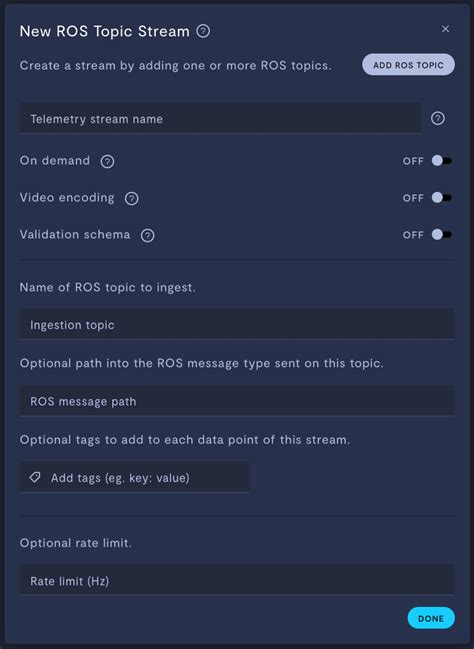 Add A ROS Topic Stream