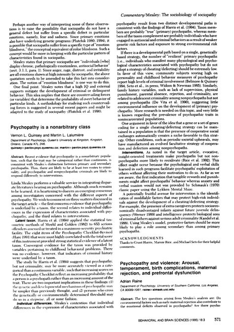 Pdf Psychopathy Is A Non Arbitrary Class