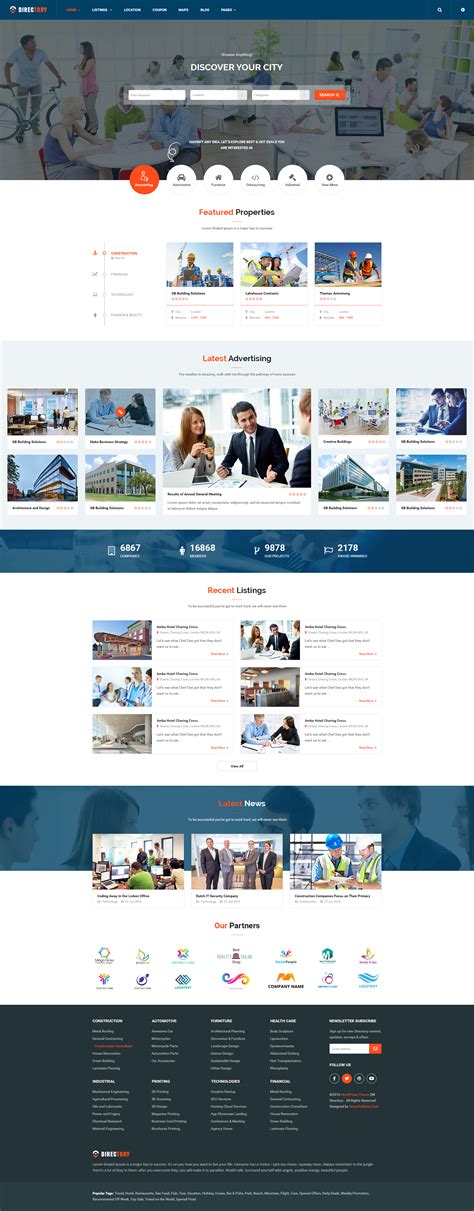 Directory Multipurpose Listings PSD Template By TopPSD ThemeForest