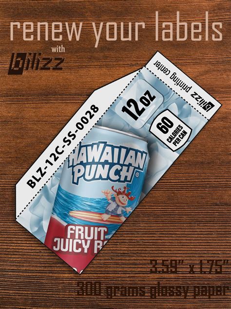 Hawaiian Punch Vending Machine Label Glossy Replacement 3 59 × 1 75