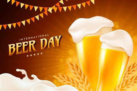 국제 맥주의 날 축하 배경 무료 벡터