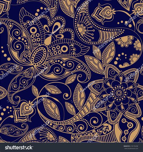 Vector Seamless Pattern Floral Ornamental Background Stock Vector