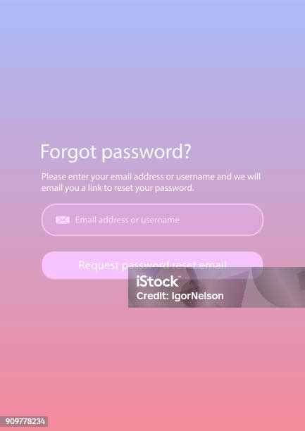 암호를 복원 합니다 그라데이션 배경으로 암호 양식 페이지를 깜 빡 웹사이트 Ui 벡터 요소입니다 공란에 대한 스톡 벡터 아트 및 기타 이미지 Istock