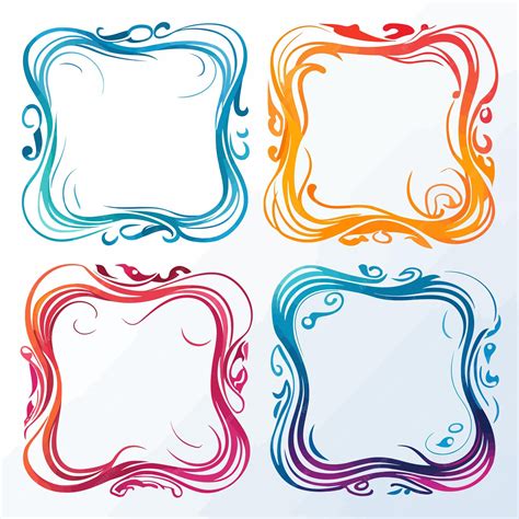 Premium Vector Colorful Squiggle Square Frame Vector Illustration