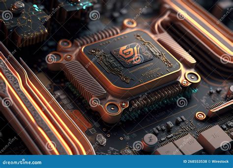 Ai Generated Illustration Of A Cpu Motherboard Central Computer