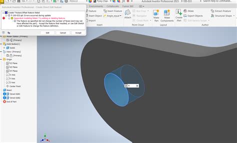 Solved Issue With Changing The Diameter Of A Hole Using Inventor Autodesk Community