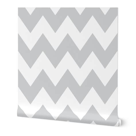 Chevron Wallpaper Chevron Xl Light Grey By Misstiina Etsy