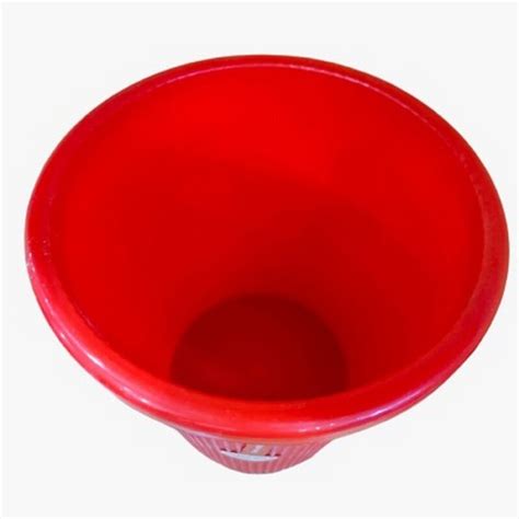 Dustbin Simple Bucket Shape Red Color Charugold Officedel
