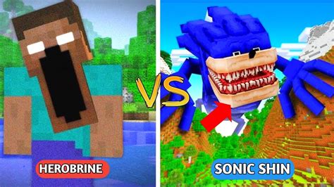Herobrine Vs Sonic Shin In Minecraft L Monster Youtube